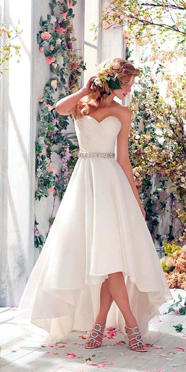 Strapless Sweetheart Simple High Low Wedding Dresses Mori Lee Wedding